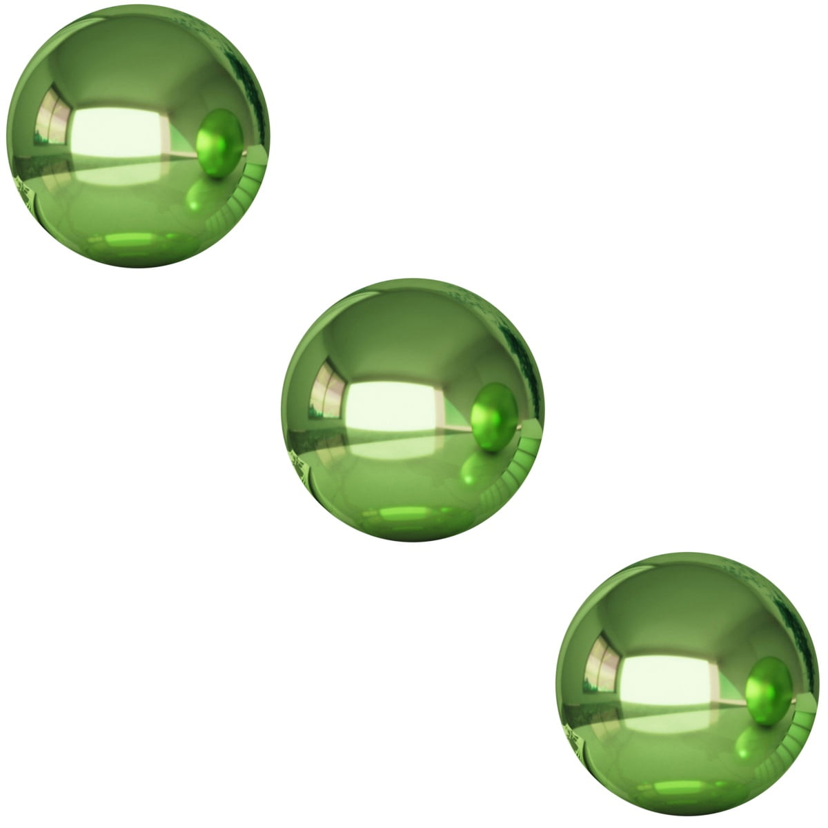 3 PCS Garden Reflection Ball Stainless Steel Gazing Balls Solar Green ...