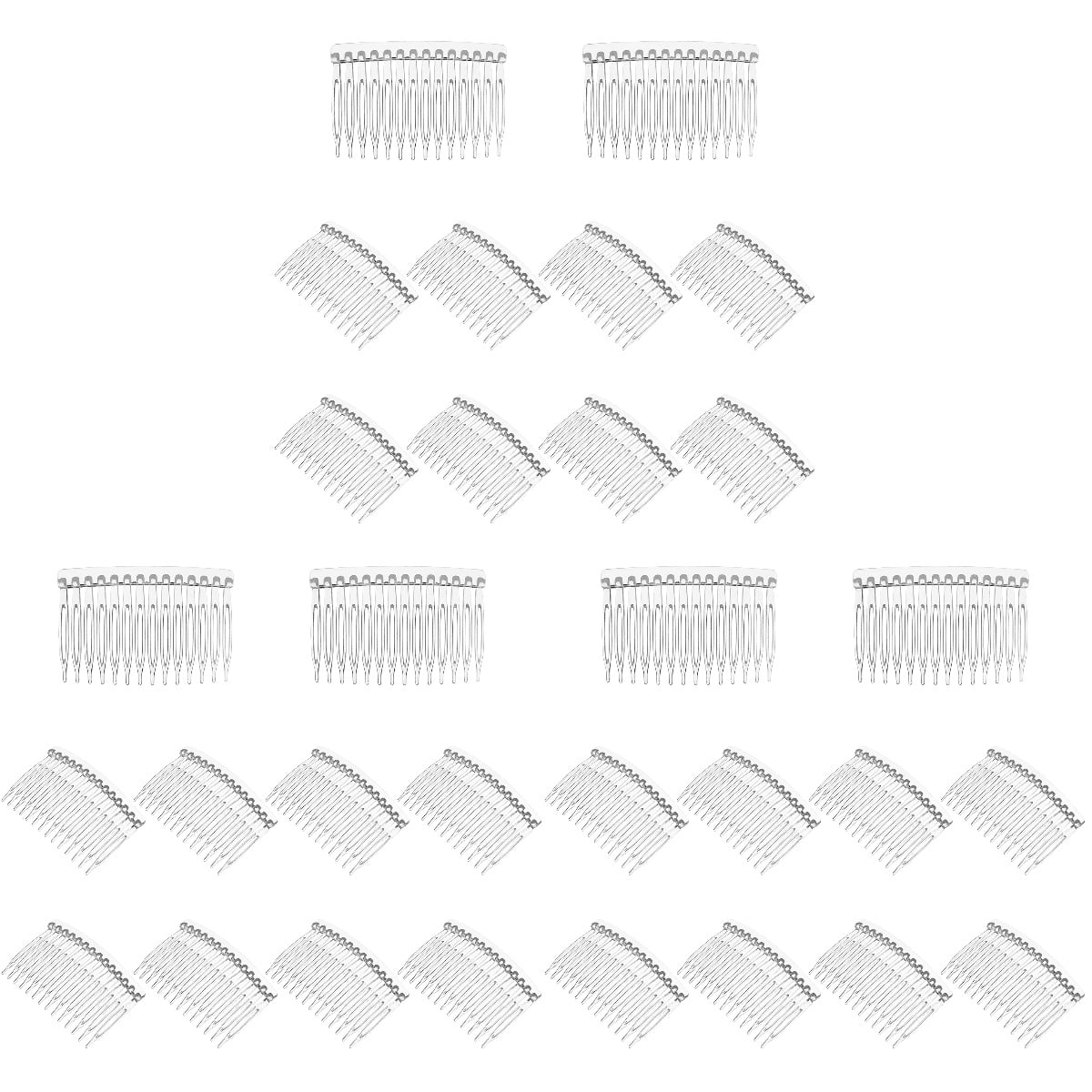 3 PCS Girls Hair Accessories Bridal Decoration Transparent Comb Teethed ...