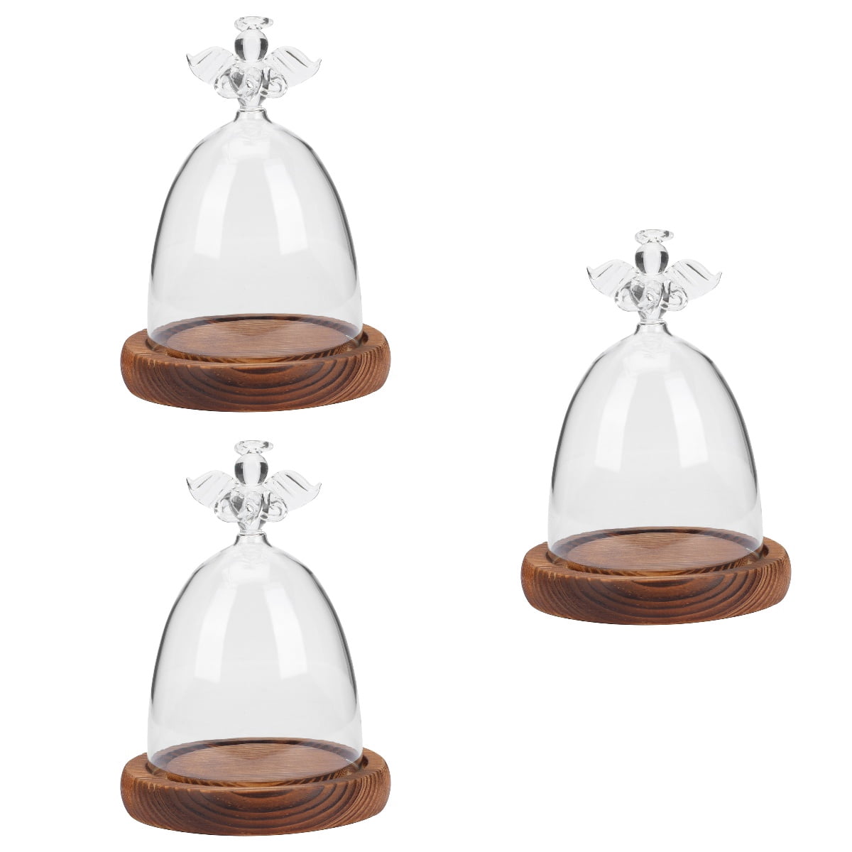 3 PCS Glass Angels Vases Plants Angel Glass Cover Flower Container ...