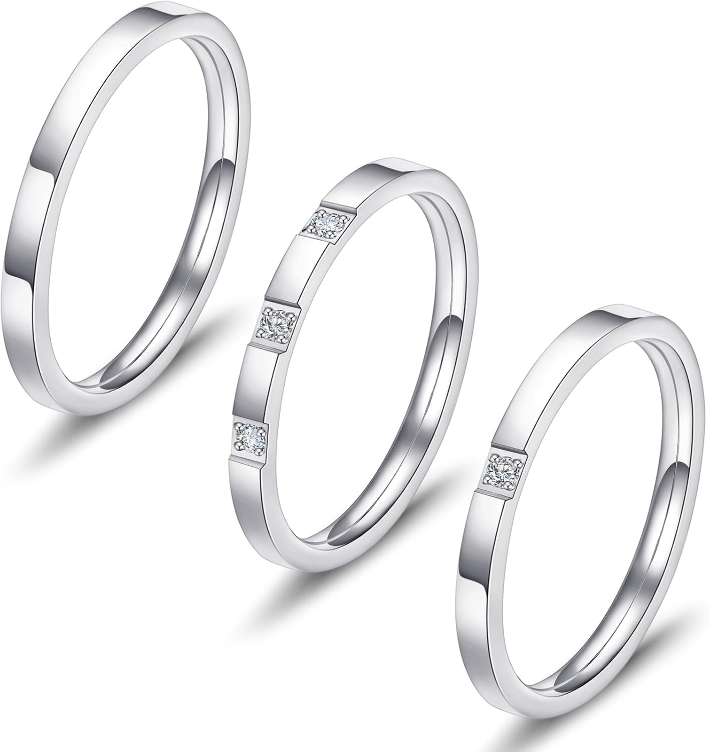 3 PCS Gold Stackable Rings Set for Women,18K Gold Plated Stacking ...