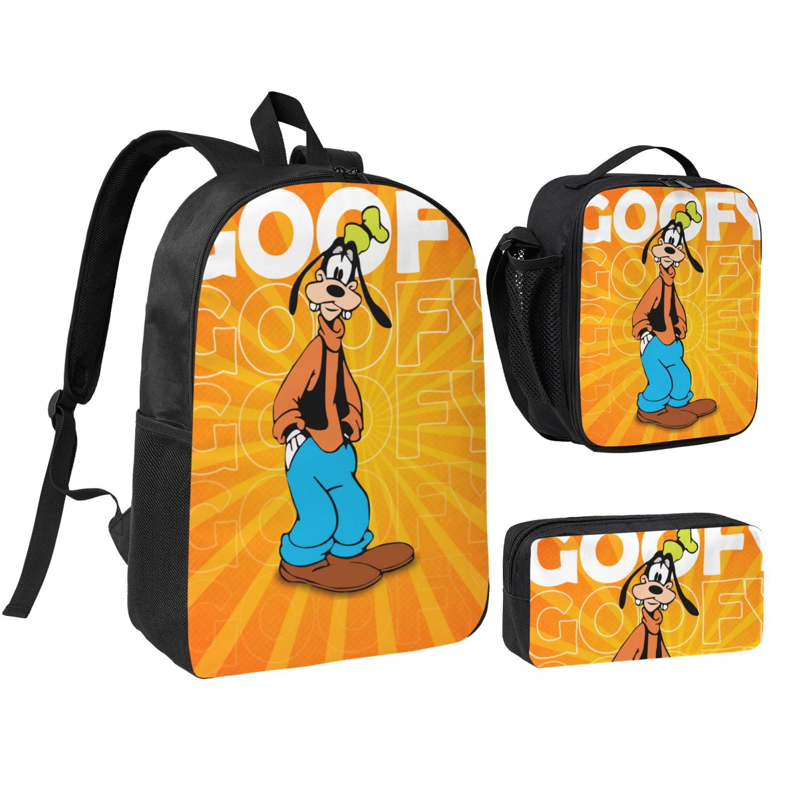 3 PCS Goofy Goof Backpack Set,17" Goofy Anime Large Capacity ...