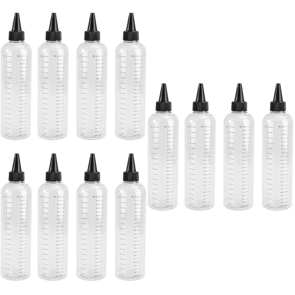3 PCS Graduated Nozzle Bottle Sauce Container Squeeze Bottles ...