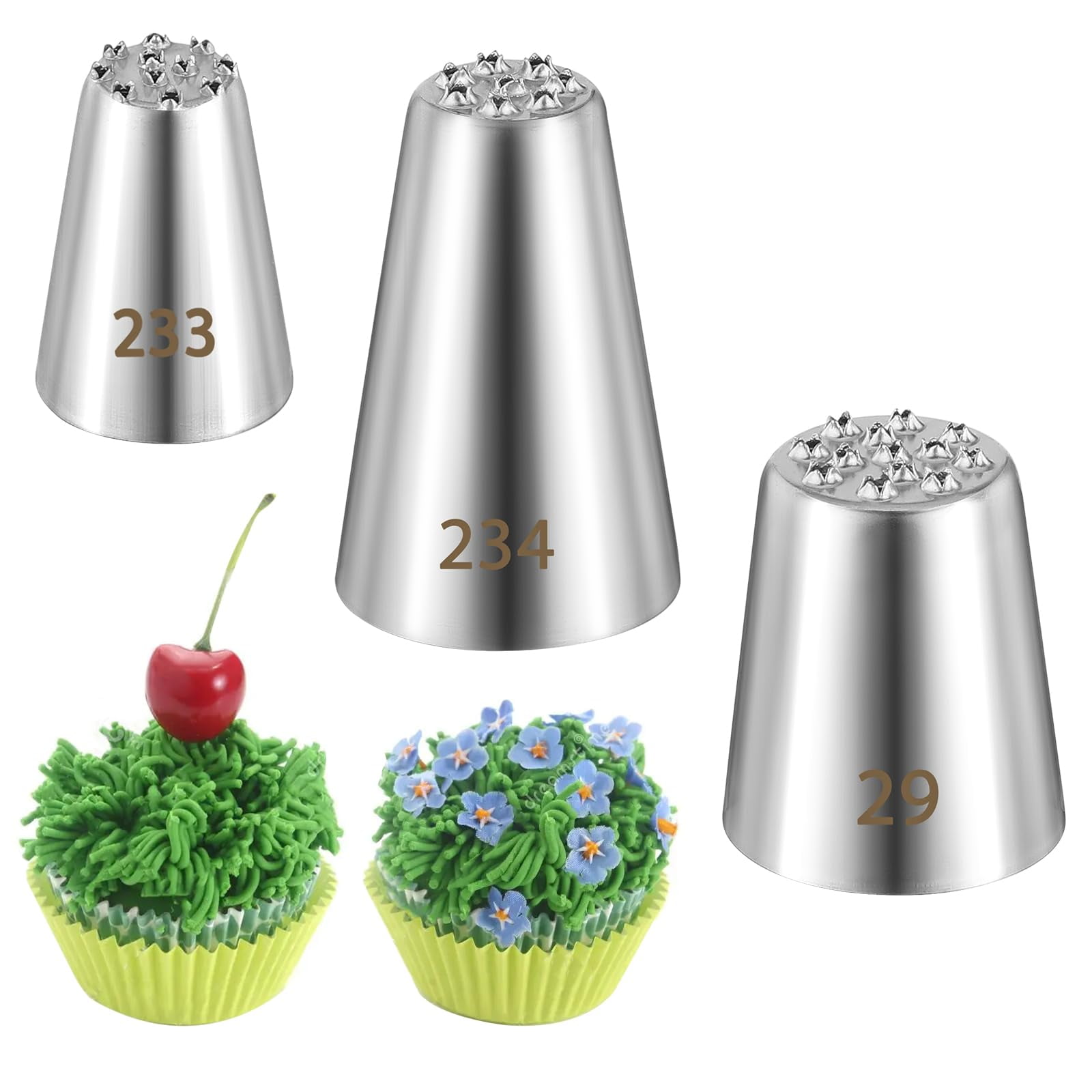 3 PCS Grass Icing Piping Tips, Large Piping Tips for Cake Decorating ...
