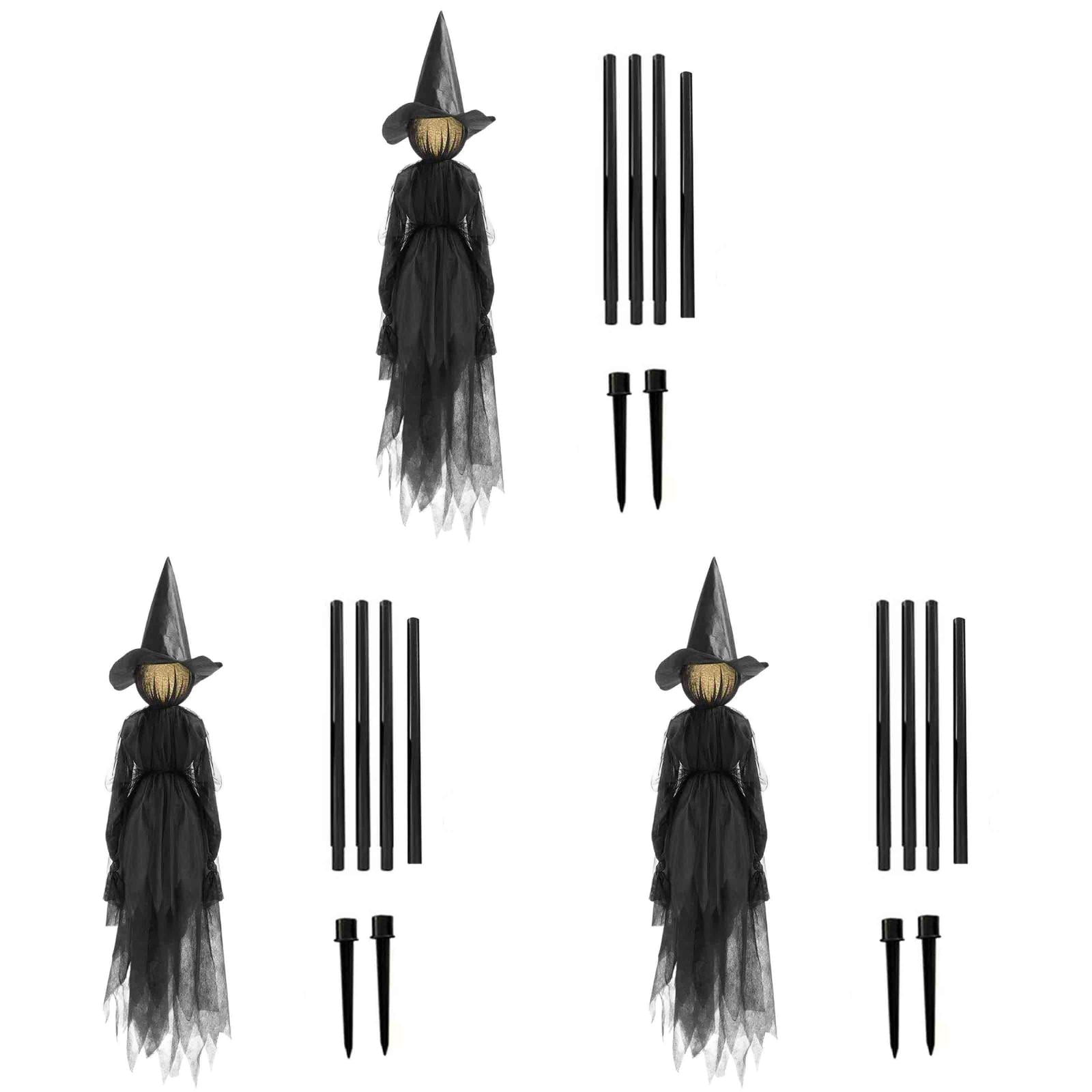 3 PCS Halloween Witch Decorations Outdoor, 59 Large Light-Up Holding Hands Halloween Witches ...
