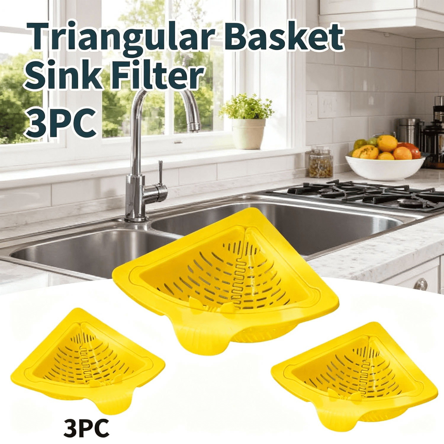 3 PCS Hanging Food Waste Catcher for Sink,Sink Strainer Basket with ...