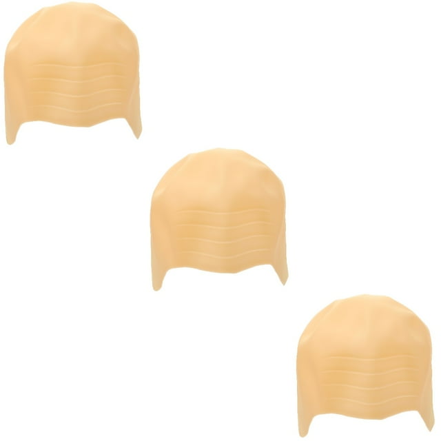 3 PCS Headgear Wig Silicone Bald Head Cap Bald Cap Latex Bald Hair Cap ...