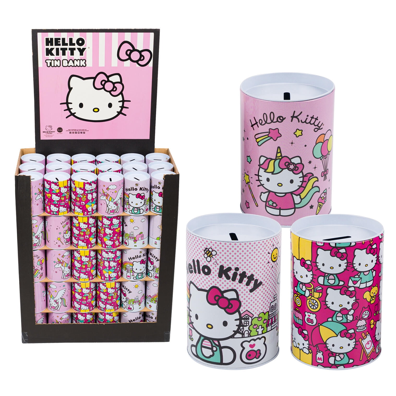 3 PCS Hello Kitty Tin Money Bank on Display - 3 Astd. - Walmart.com