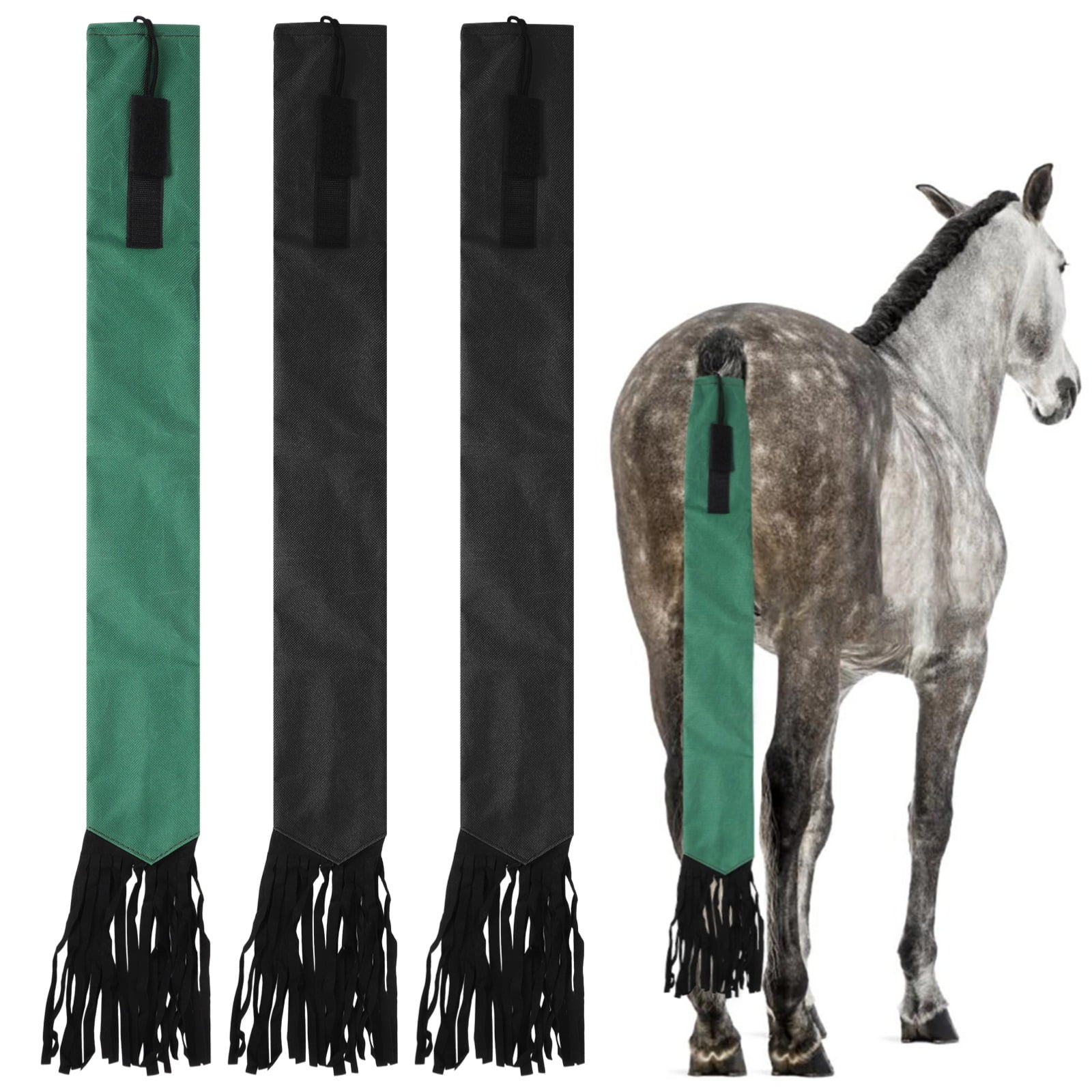 3 PCS Horse Tail Bags, Horse Tail Guard Bag with Fringe, Oxford Cloth ...