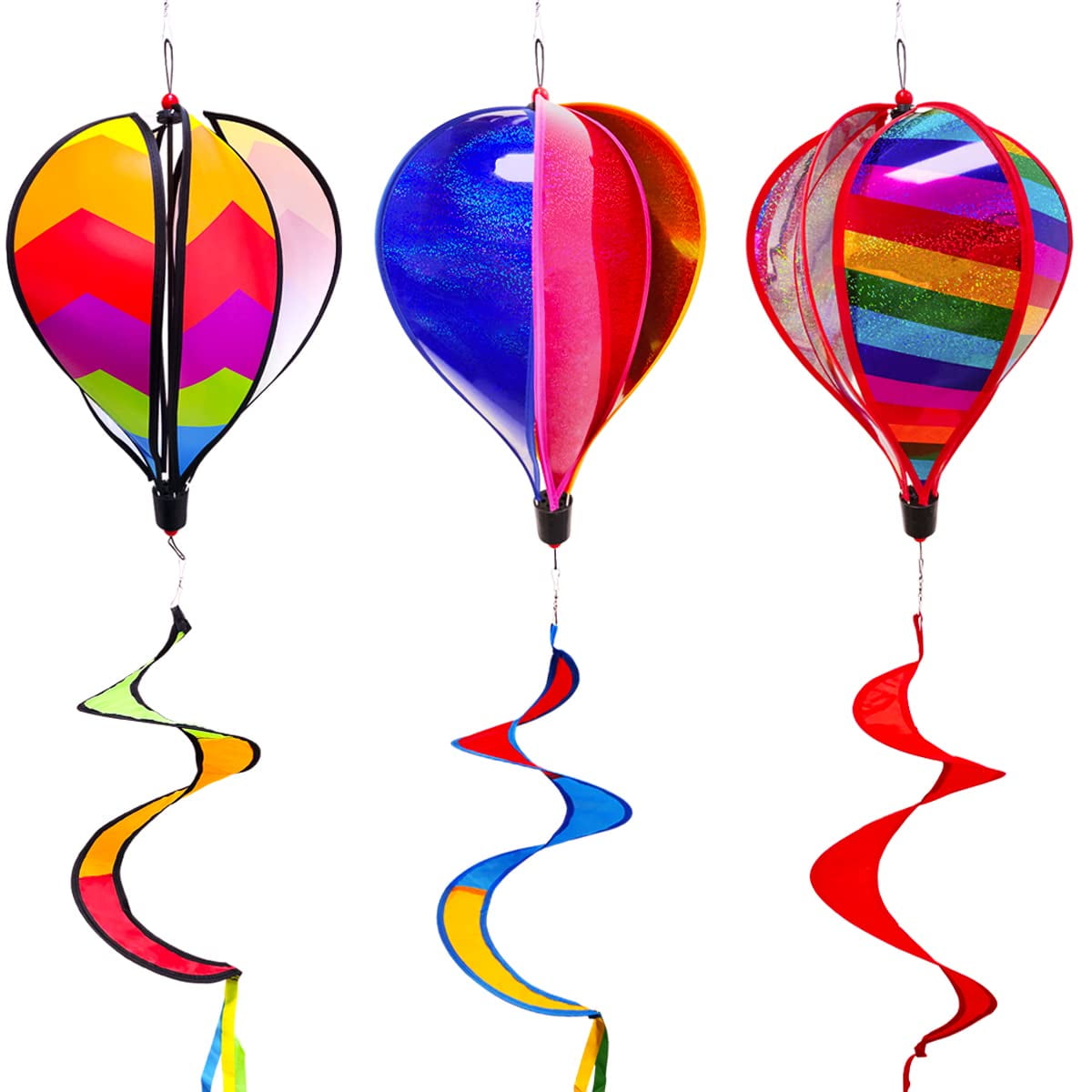 3 PCS Hot Air Balloon Wind Spinner Garden Wind Socks Large Outdoor ...