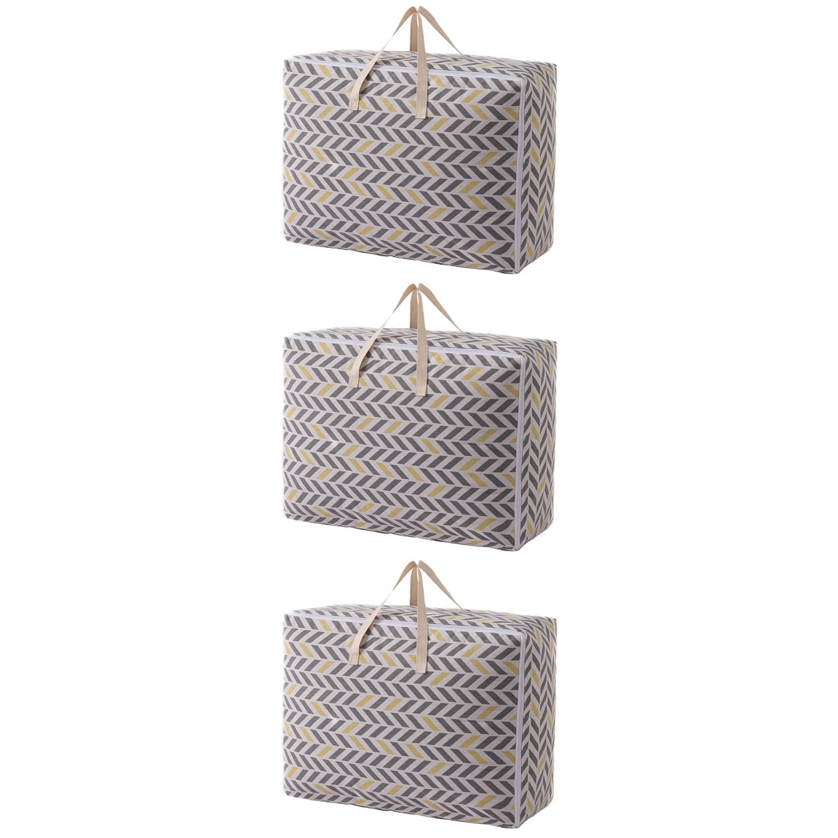 3 PCS Household Clothing Bag Quilt Pouch Small Cotton Storage Zip up ...