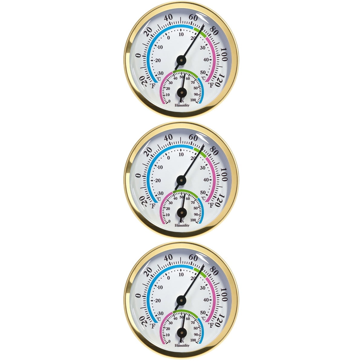 3 PCS Digital Hygrometer Thermometer Set with Wall Clock Indoor Outdoor ...