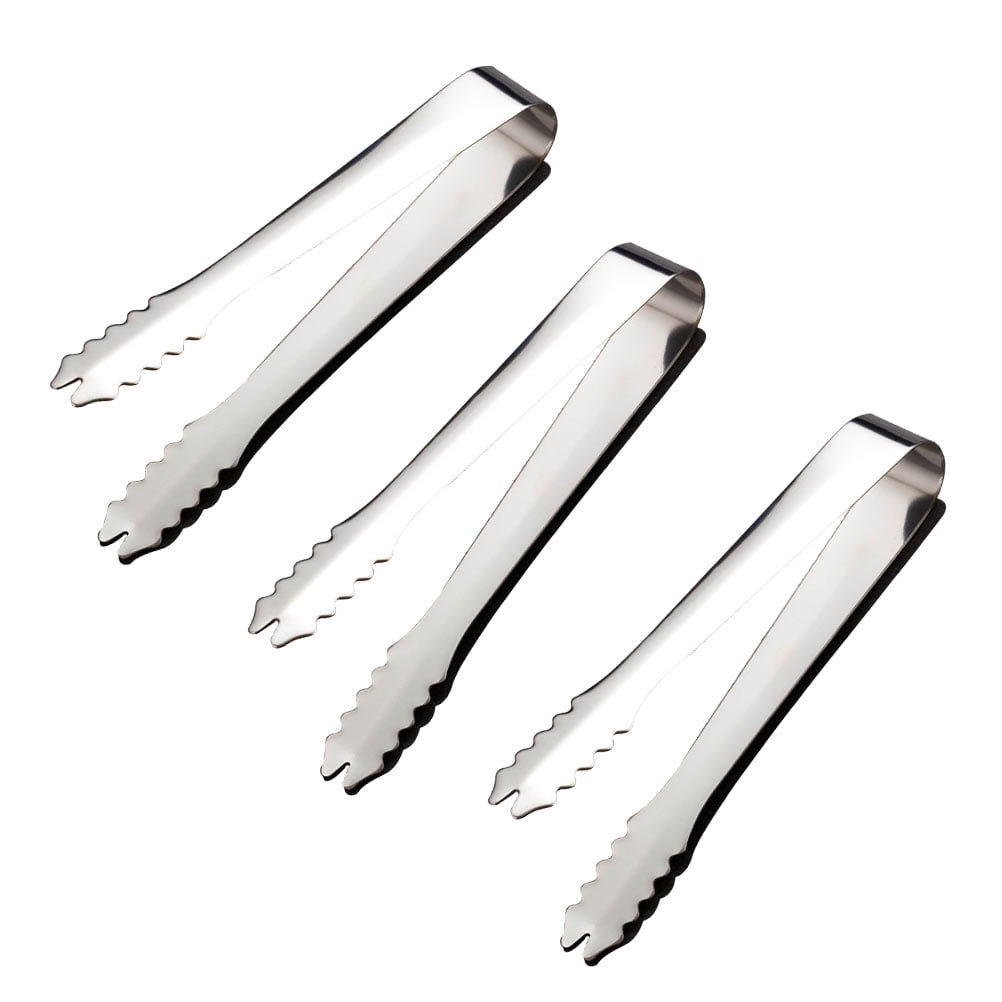3 PCS Ice Cube Tongs Toothed Food Serving Stainless Steel Sugar Buffet ...