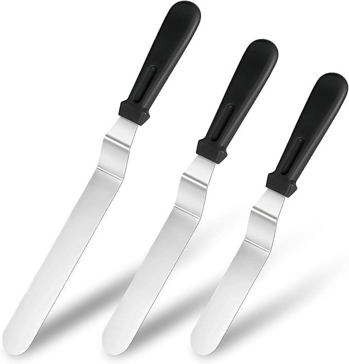 3 PCS Icing Spatulas Offset Spatula Stainless Steel Cake Decorating ...
