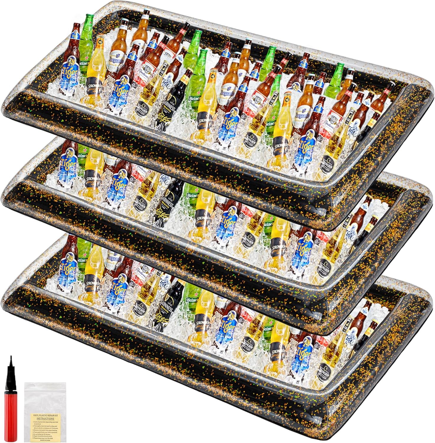 3 PCS Inflatable Serving Bar, Inflatable Buffet Cooler for Party, BBQ ...