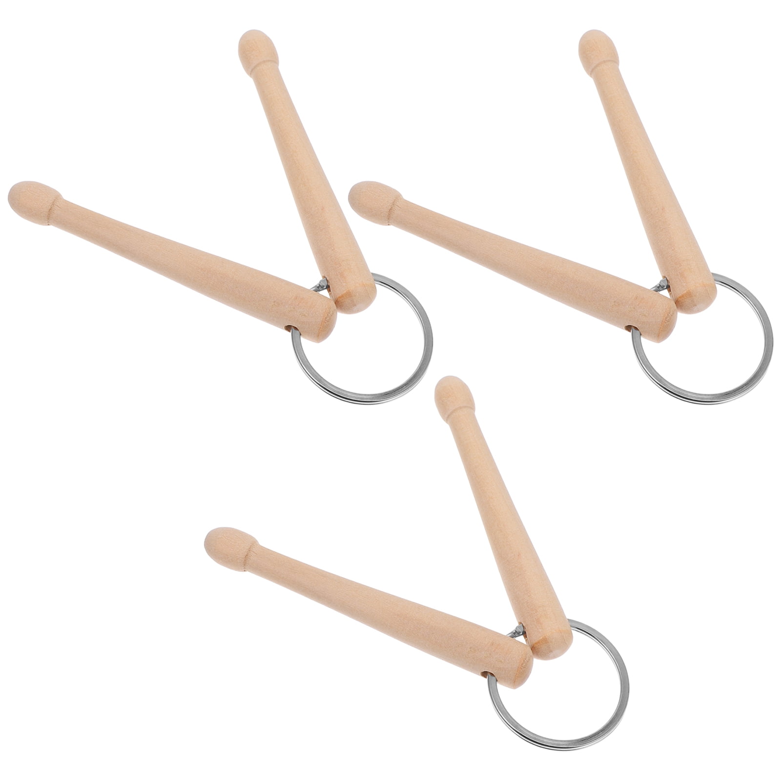 3 PCS Instrument Keychain Mini Drum Sticks Creative Beech Man - Walmart.com