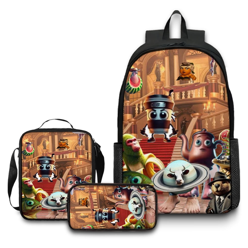 3 PCS Italian Brainrot Backpack, 3D Digital Printing Backpack, Back to ...