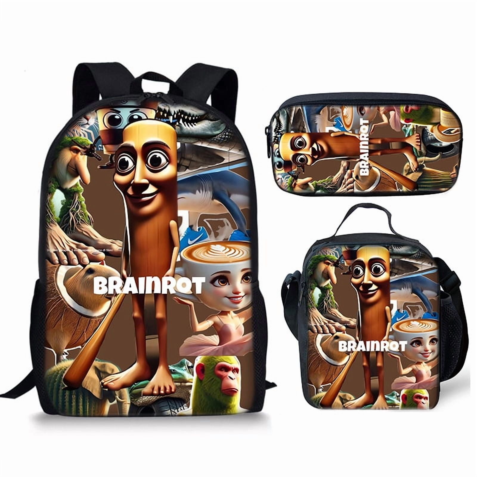 3 PCS Italian Brainrot Backpack, 3D Digital Printing Backpack, Back to ...