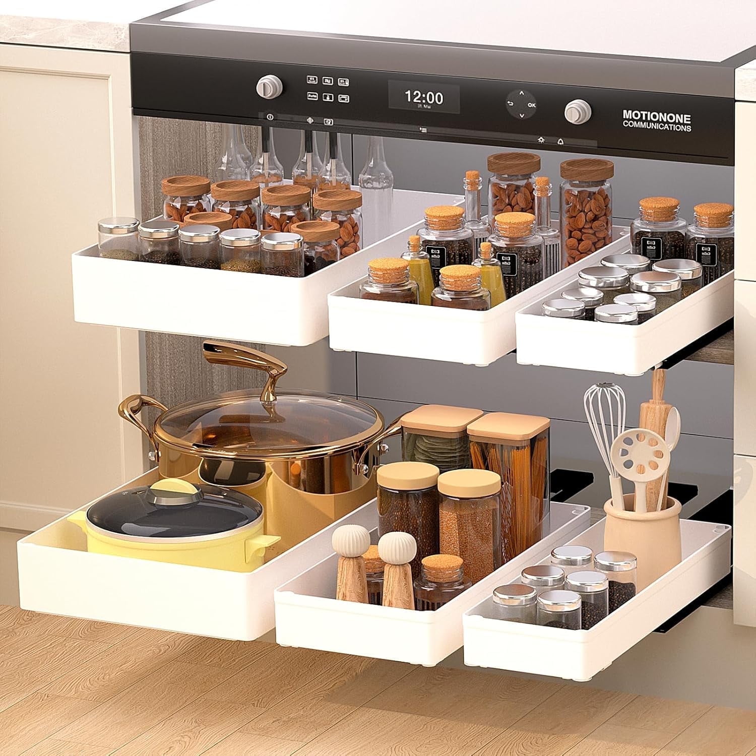 Loinfe 3 PCS Kitchen Cabinet Pullout Organizer Bathroom Toiletries ...