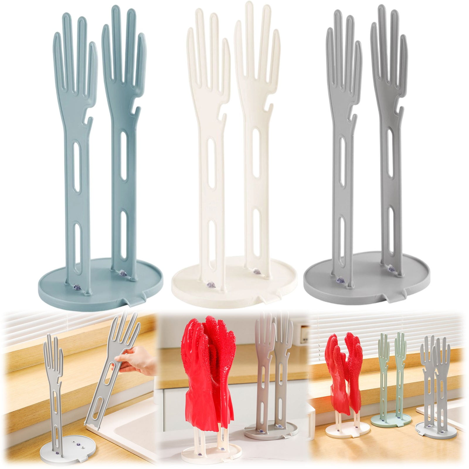 3 PCS Kitchen Glove Holder Kitchen Glove Stand Holder Rubber Glover ...