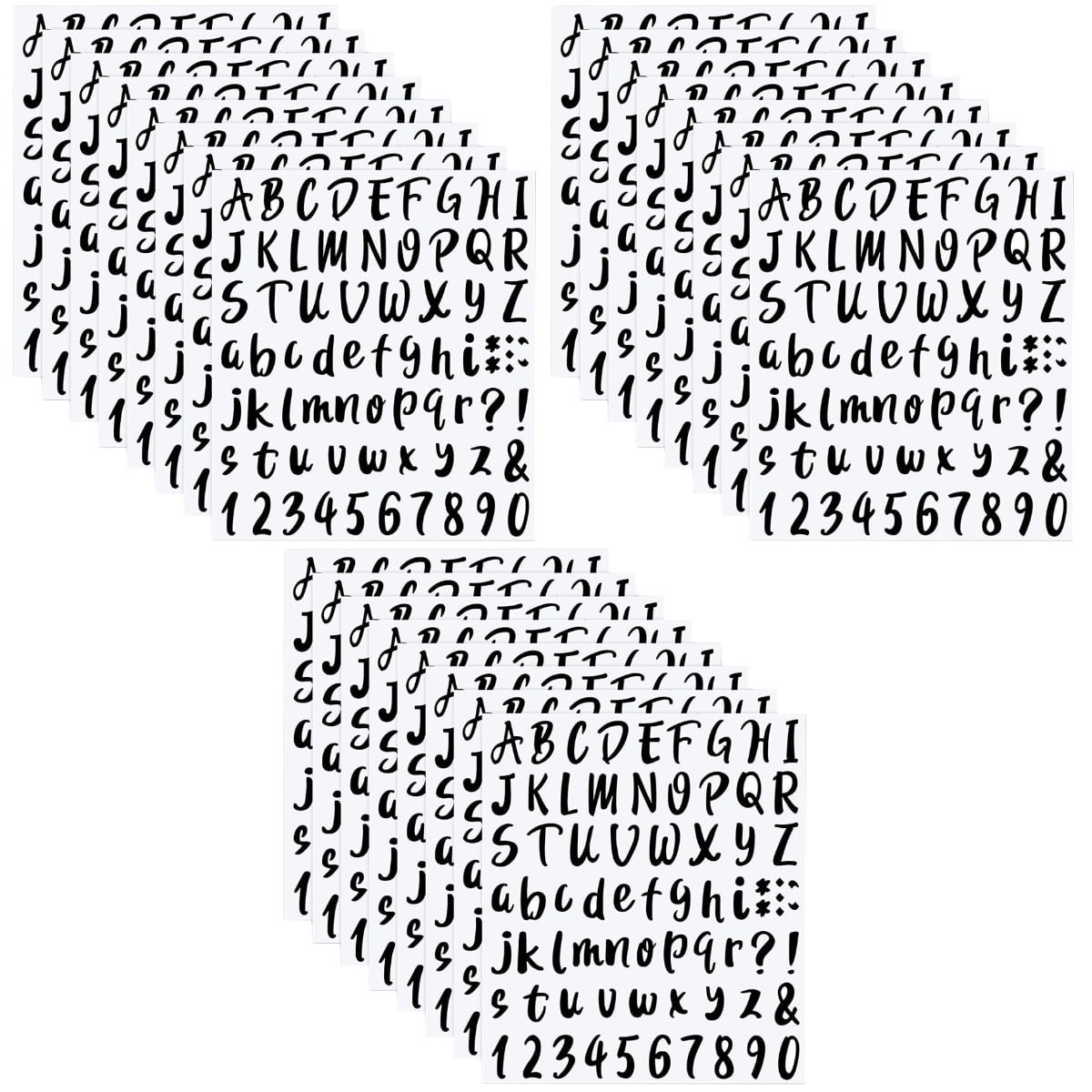 3 PCS Label Letter Decals Posters Scrapbook Stickers Nail Black ...