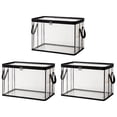 3 PCS Large Heavy-Duty Thick Plastic Clear Storage Bag for Clothes ...