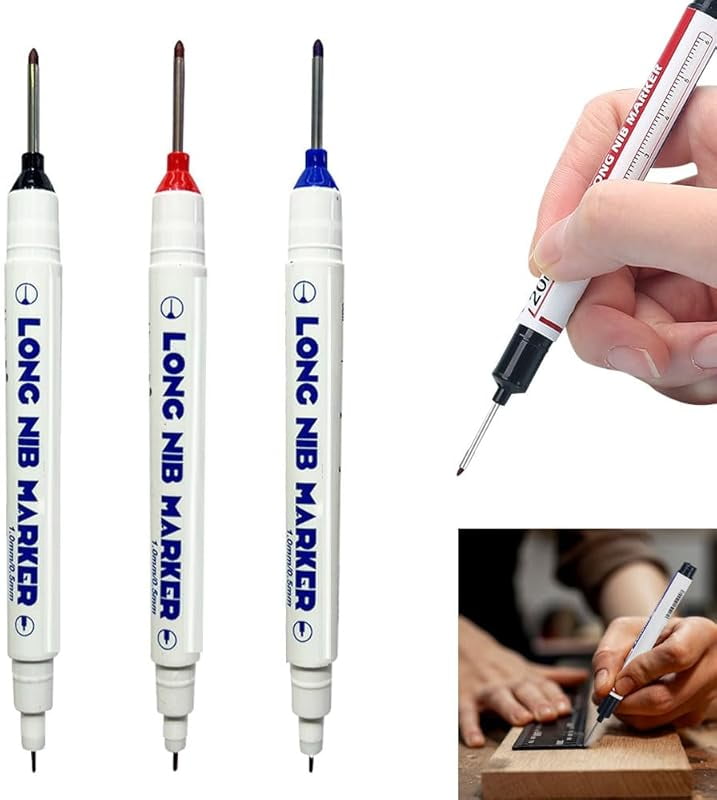 3 PCS Long Head Deep Hole Marker Pens, 2025 Upgrade Long Nib Marker Set ...