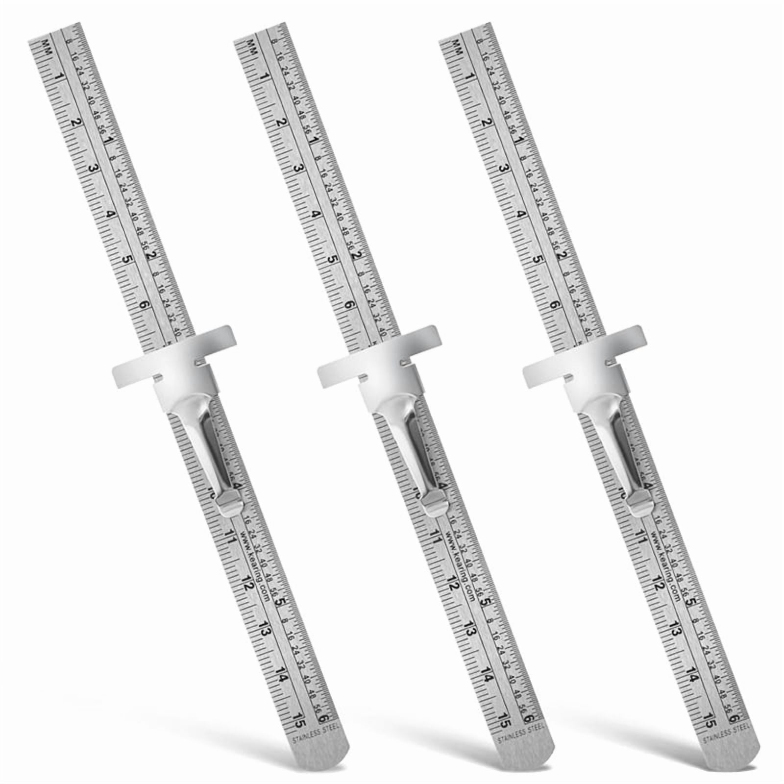 3 PCS Machinist Ruler, 6 Inch 15 cm Pocket Ruler Flexible Precision ...