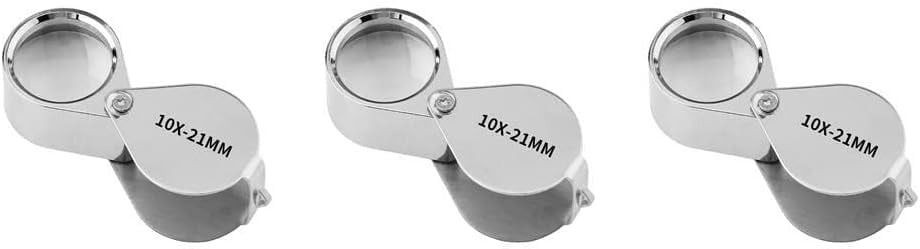 3 PCS Magnifying Loupe Jewelry Eye Magnifier Foldable Jewelers Loop Len ...