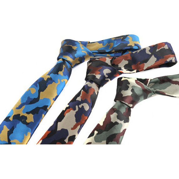 3 PCS Men 6CM Skinny Slim Camouflage Neck Tie Army Military Camo Party ...