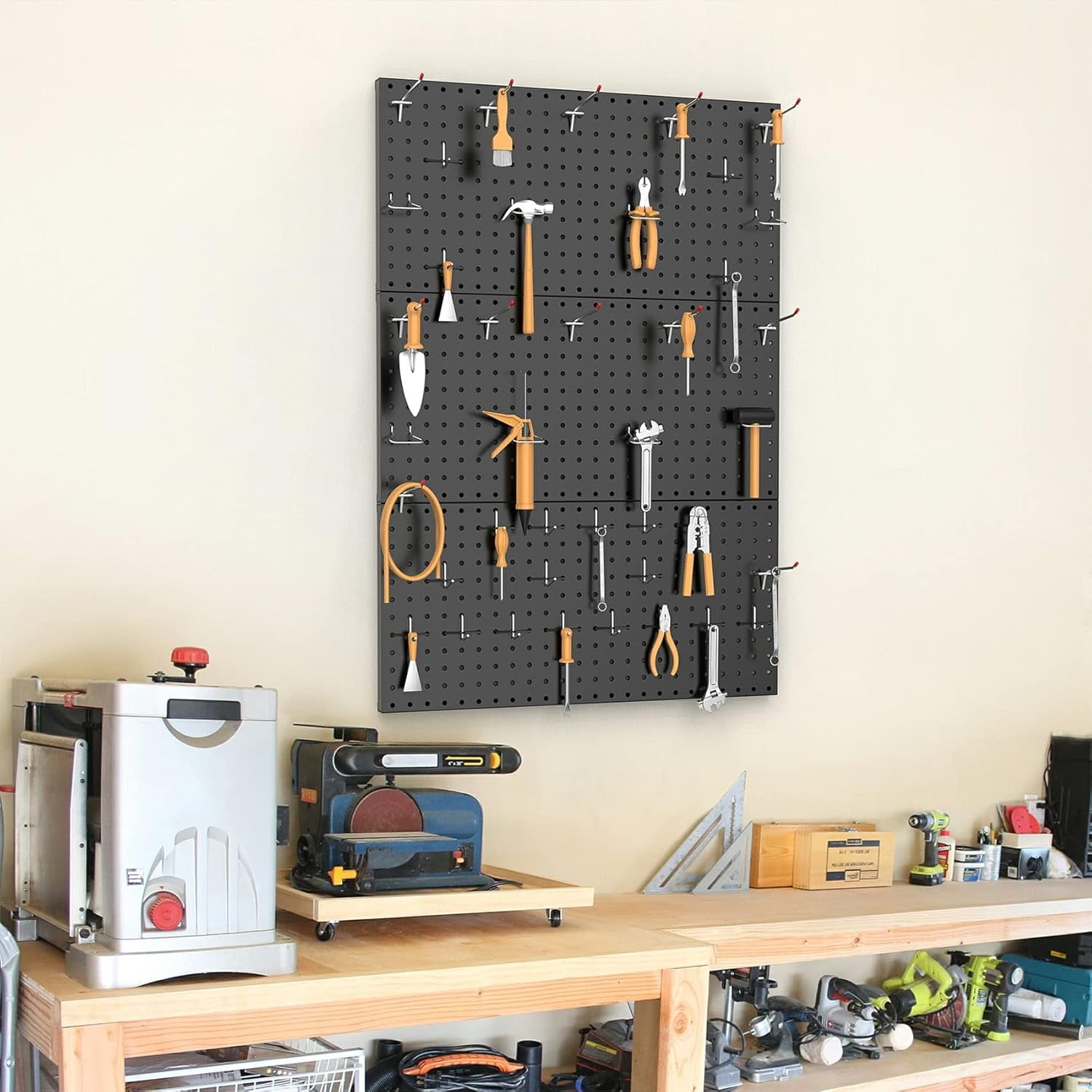 3 PCS Metal Pegboard Panels for Wall Garage Utility Tools Storage ...