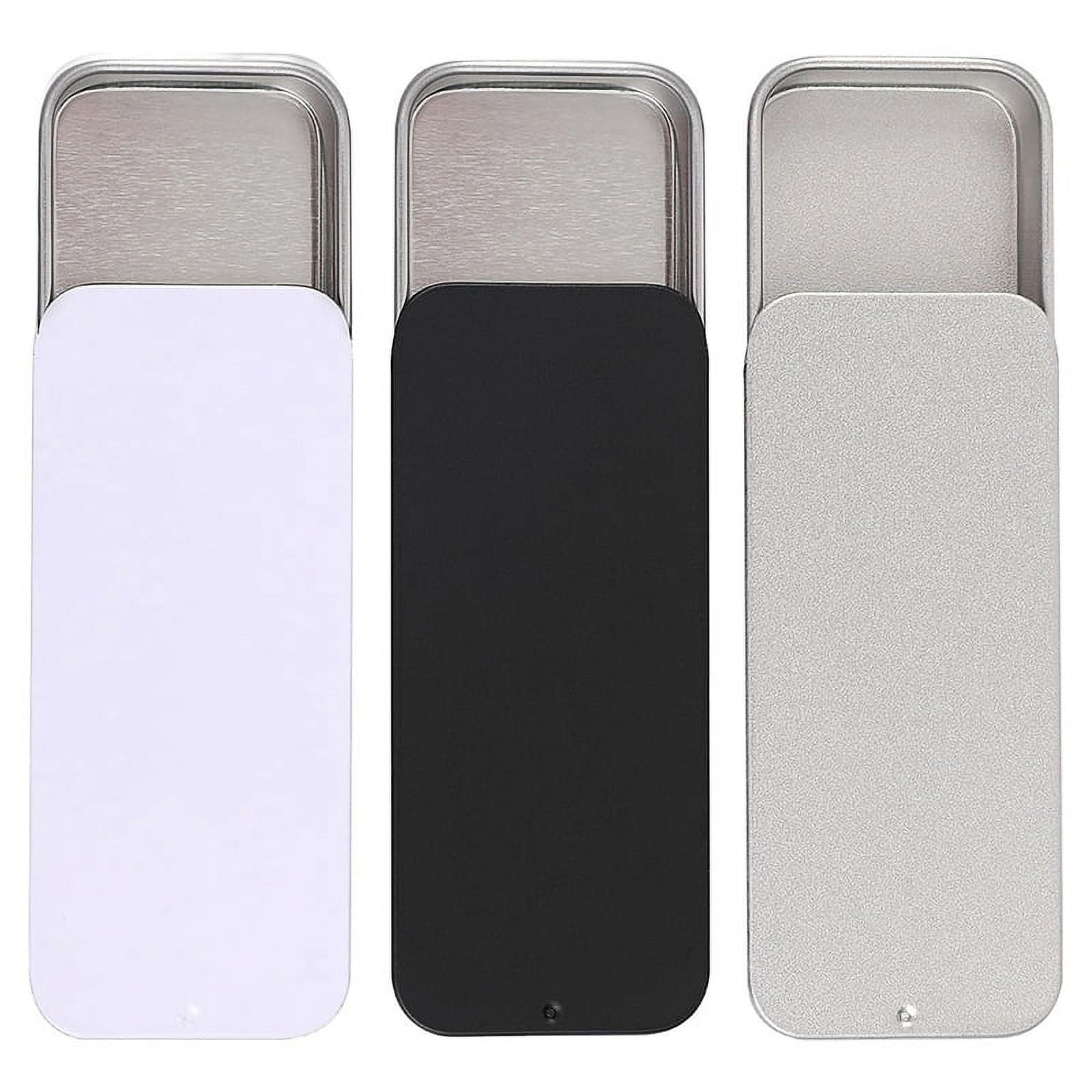 3 PCS Metal Slide Top Tin Containers, 3.14 X 1.33 X 0.47 Inches ...