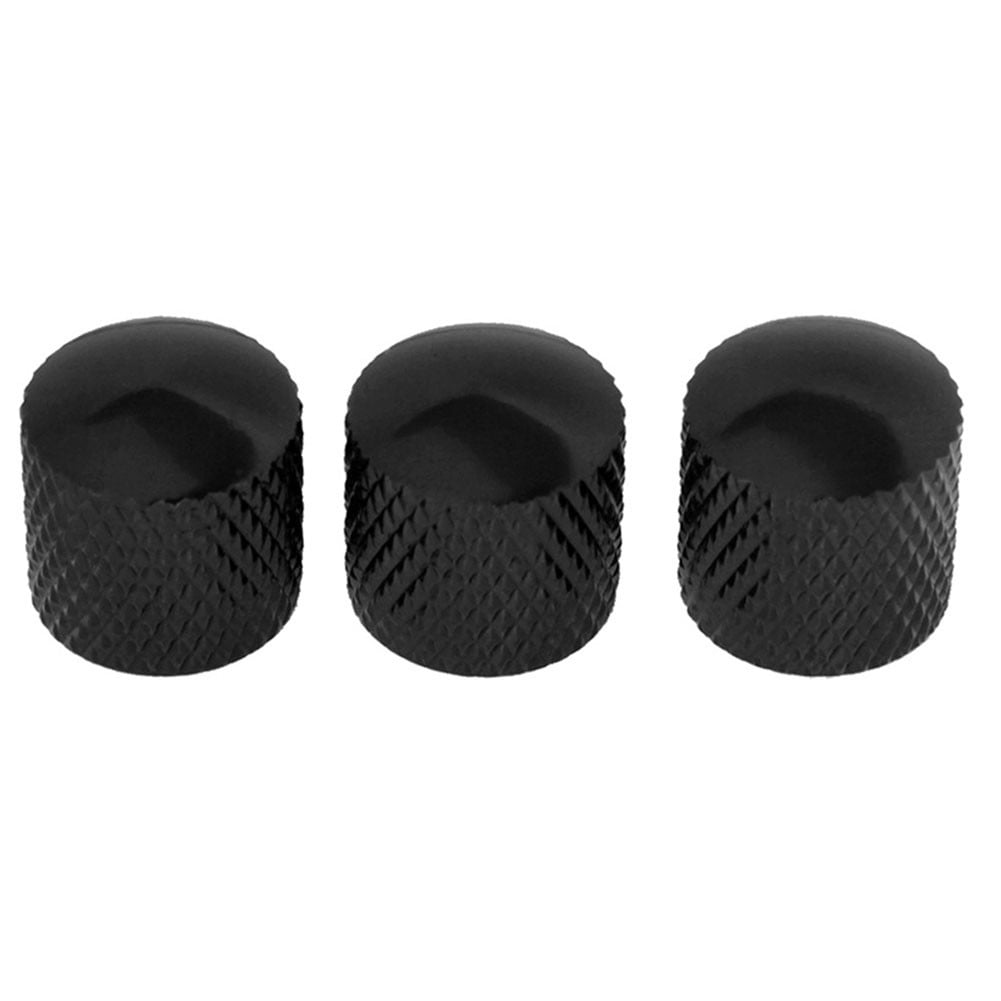 3 PCS Metal Volume Tone Control Electric Guitar Dome volume Knobs Black ...