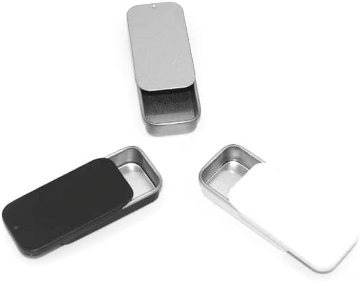 3 PCS Mini Metal Tin Box Containers Metal Slide Top Tin Containers ...