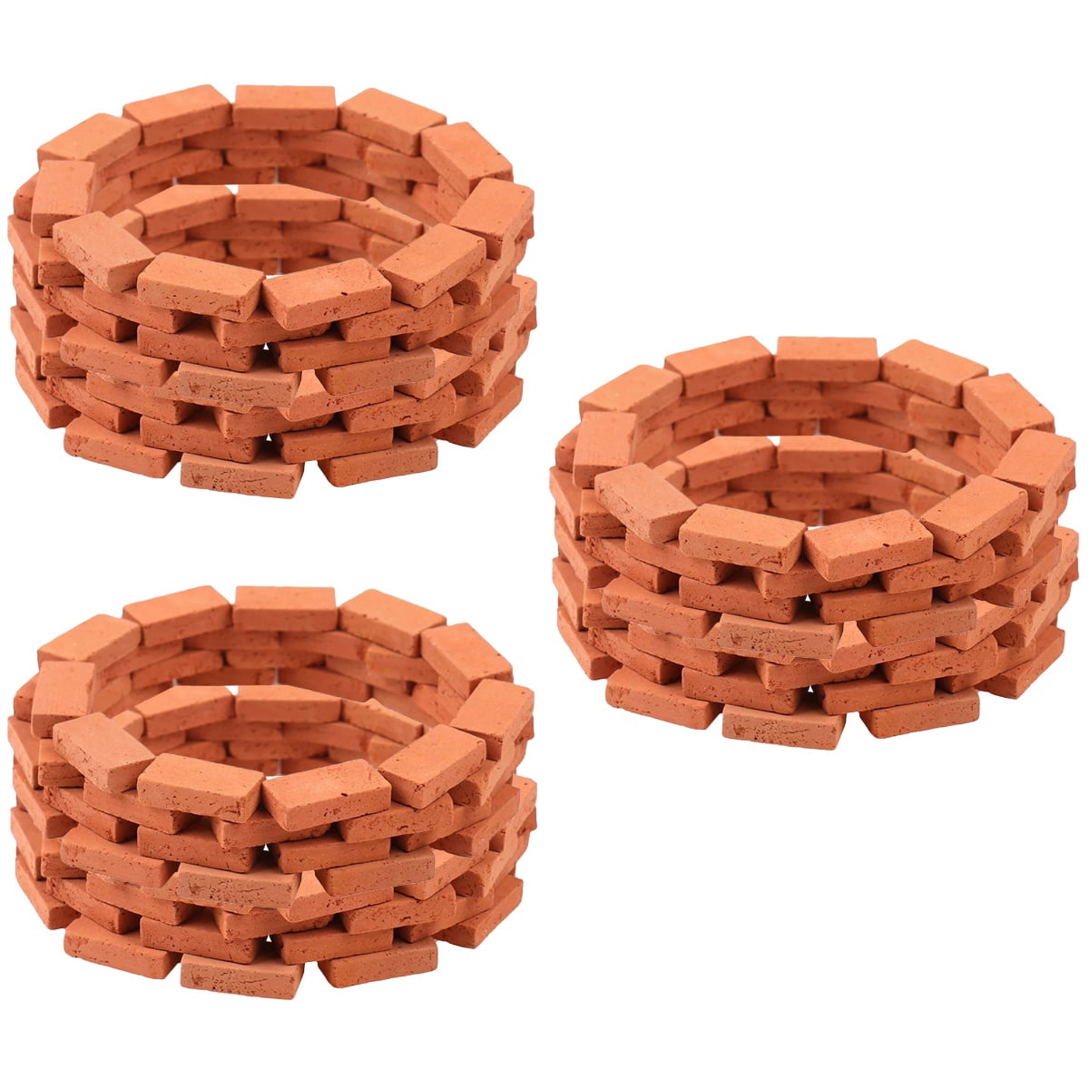 3 PCS Mini Small Red Brick Roof Bricks Toy House Building Blocks ...