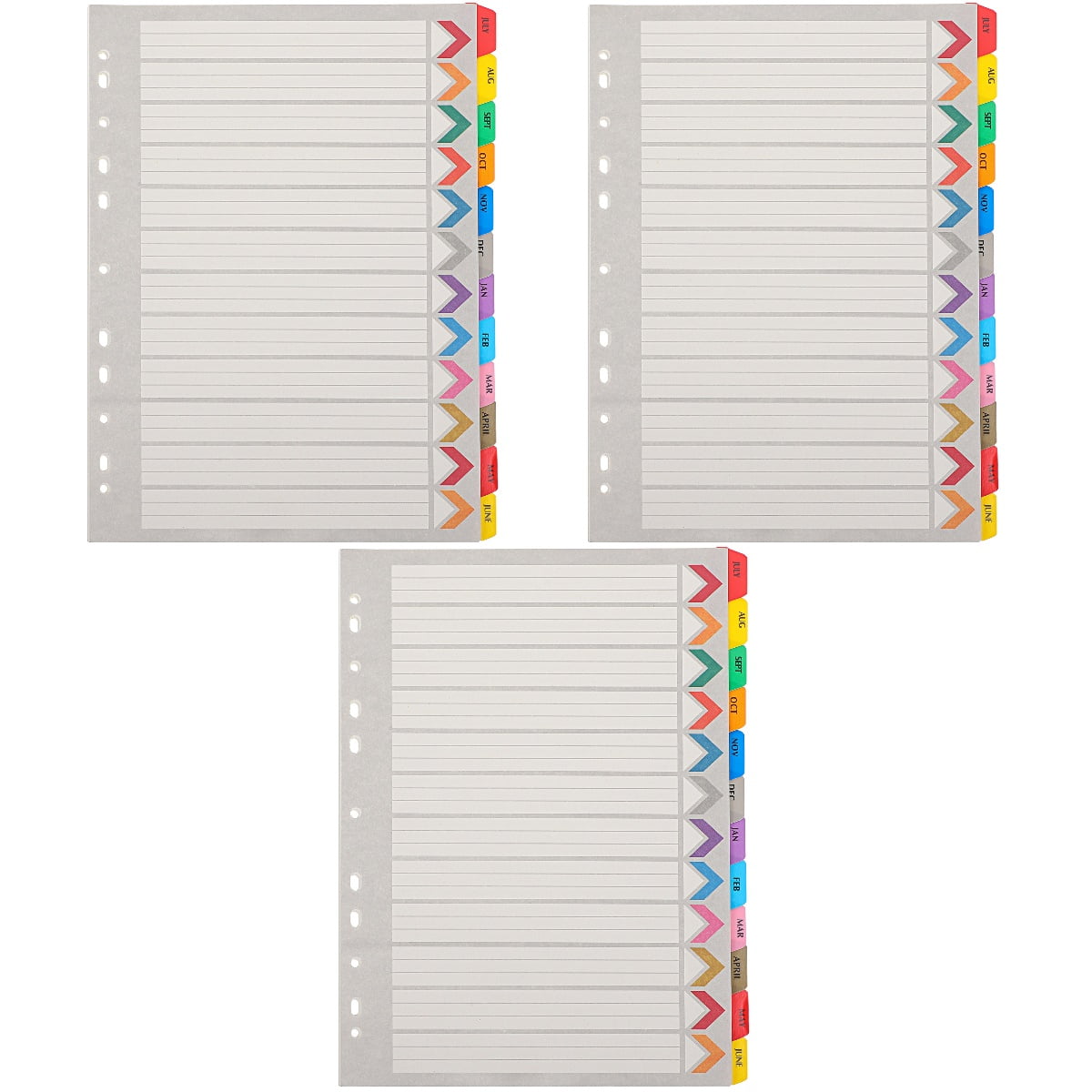 3 PCS Month Dividers Category Label Board Categorized - Walmart.com