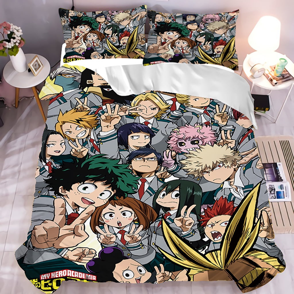 3 PCS My Hero Academia Bedding Bed Set-1 Duvet Cover + 2 Pillowcases ...