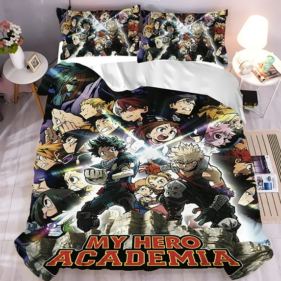 3 PCS My Hero Academia Bedding Bed Set-1 Duvet Cover + 2 Pillowcases ...