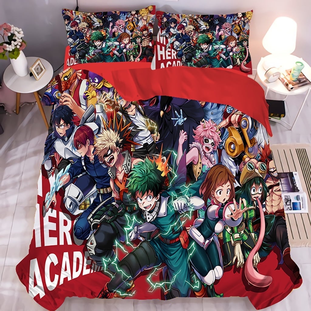 3 PCS My Hero Academia Bedding Bed Set-1 Duvet Cover + 2 Pillowcases ...