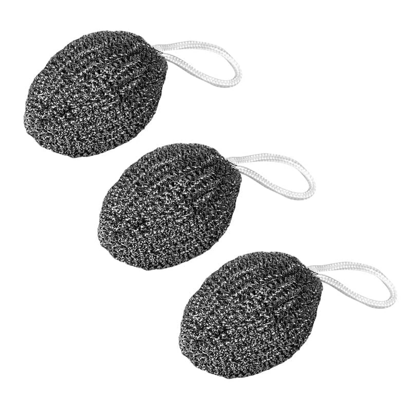 3 PCS Of Lanyard Steel Ball Kitchen Cleaning Ball Stainless Steel Pot ...