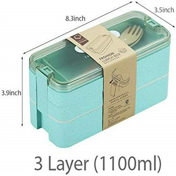 3 PCS Of Student Lunch Box Compartment Office Worker Double Heating ...