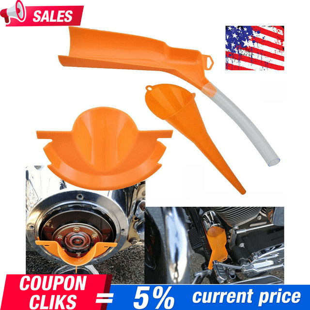 3 PCS Orange Primary Oil Fill Funnel+Drip Free Oil Filter Set Fits for ...