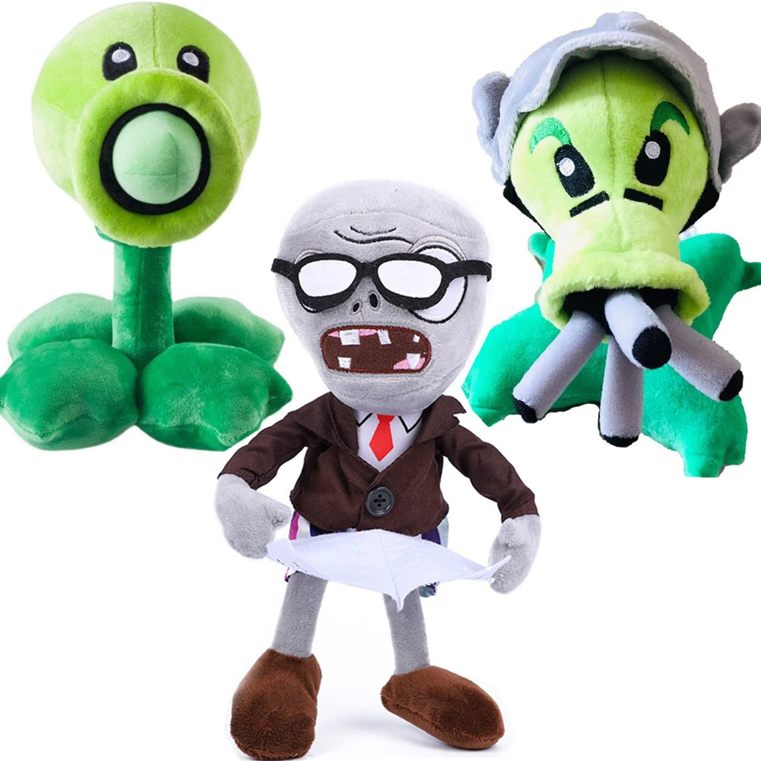 3 PCS Plants and Zombies Plush Plants Sets Zombies Toy Pea, 1 2 Stuffed ...