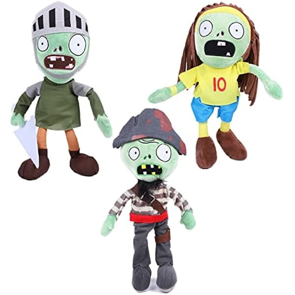 3 PCS Plants and Zombies Plush Zombies Sets Toy Captain Zombie, 1 2 ...