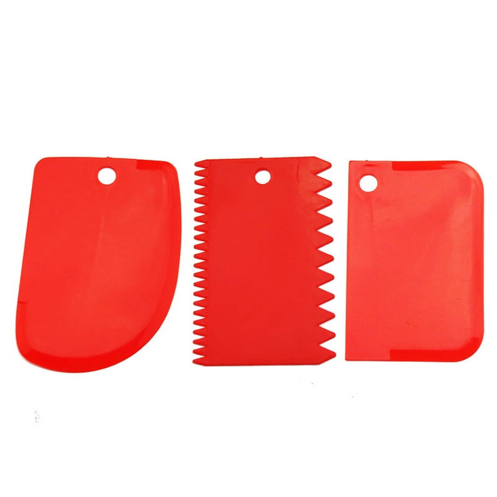 3 PCS Plastic Dough Scraper Cake Cream Icing Spatula Cake Scraper Set ...