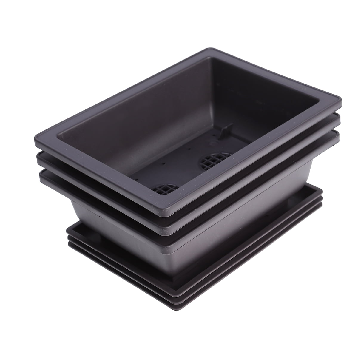 3 PCS Plastic Succulent Pots Rectangular Flower Pots Plant Pots Planter ...