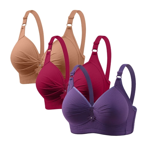 3 PCS Plus Size Bras for Women Push Up Full Coverage Minimizer Bra ...