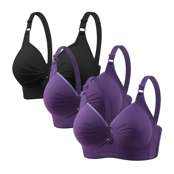 3 PCS Plus Size Bras for Women Push Up Full Coverage Minimizer Bra ...