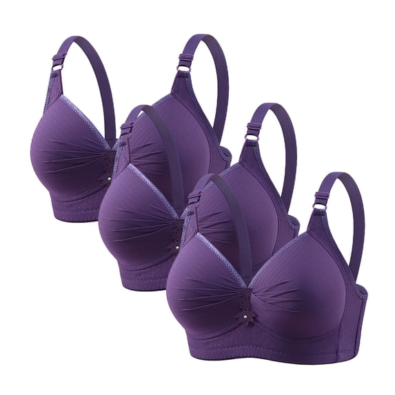 3 PCS Plus Size Bras for Women Push Up Full Coverage Minimizer Bra ...