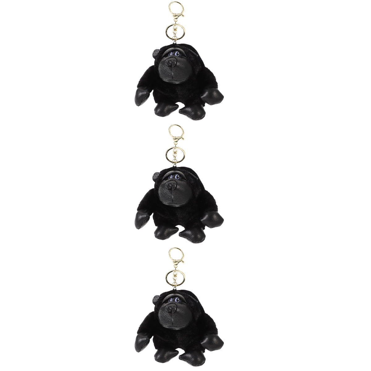 3 PCS Plush Gorilla Doll Accessories Key Stuffed of The Lid Keyring ...