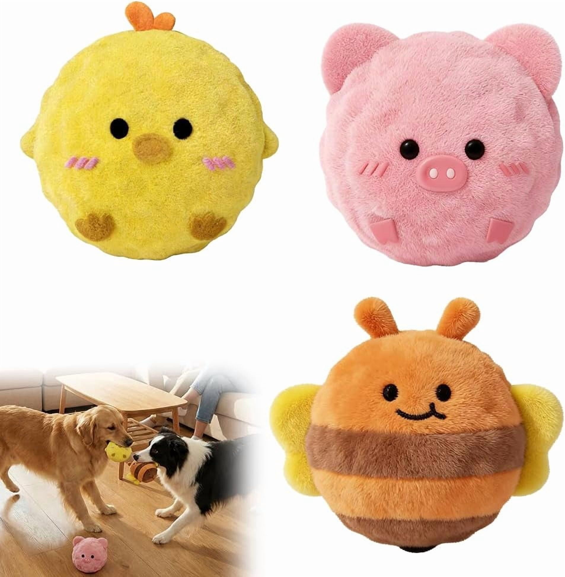 3 PCS Plush Spiky Ball Dog Toy, 2026 New Interactive Dog Toys, Jumping ...